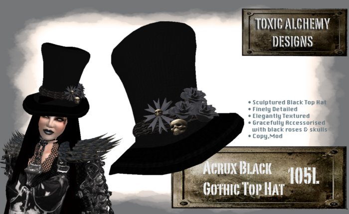 Second Life Marketplace - :::TAD::: Acrux Black Top Hat
